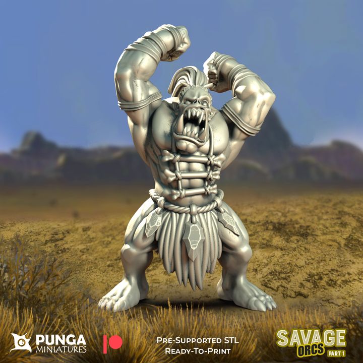 3D Printable Savage Orcs Complete Set by Punga Miniatures